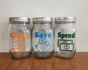 Give Save Spend Jars - Etsy