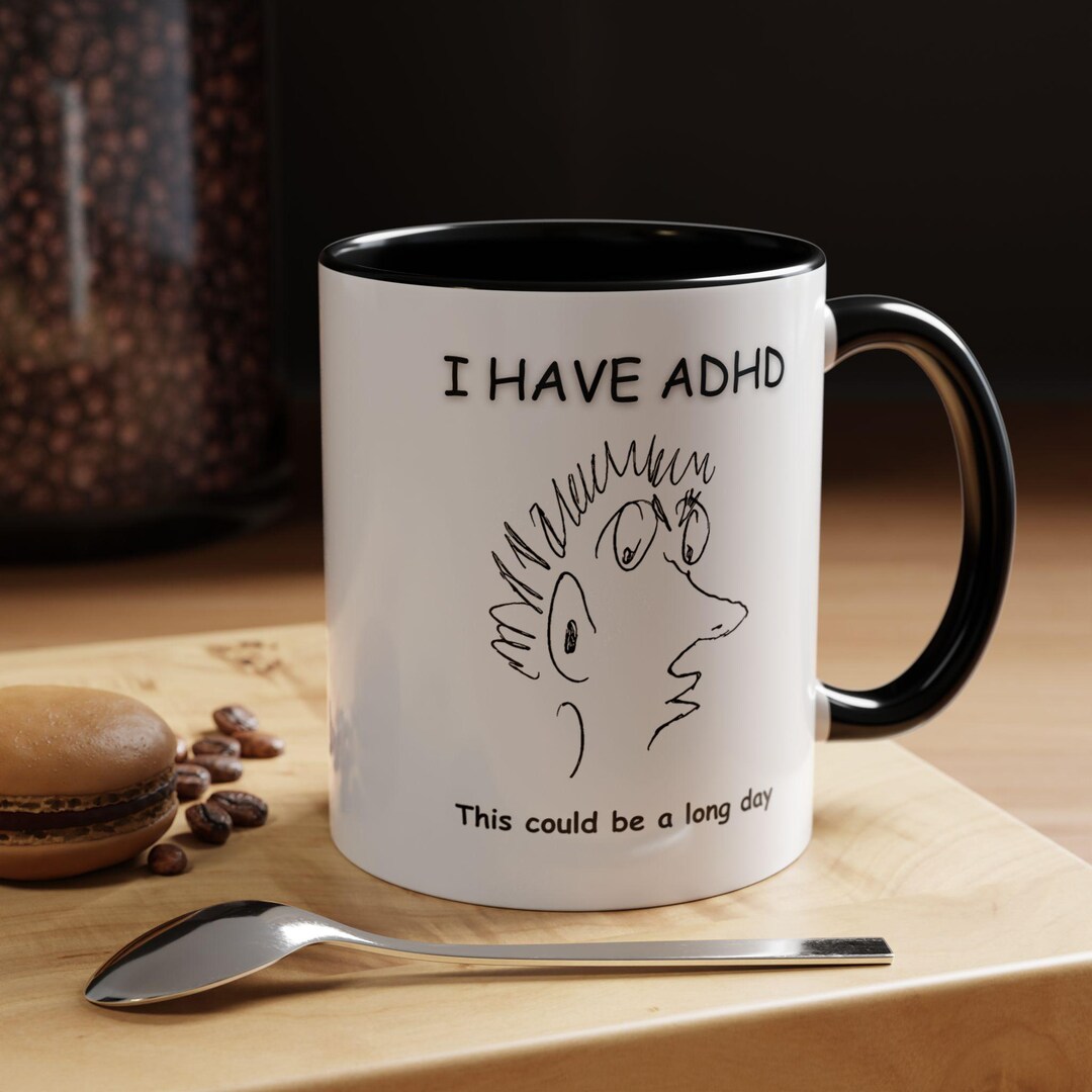 ADHD Coffee Mug – Hand-drawn Character Design, 11 Oz - Etsy
