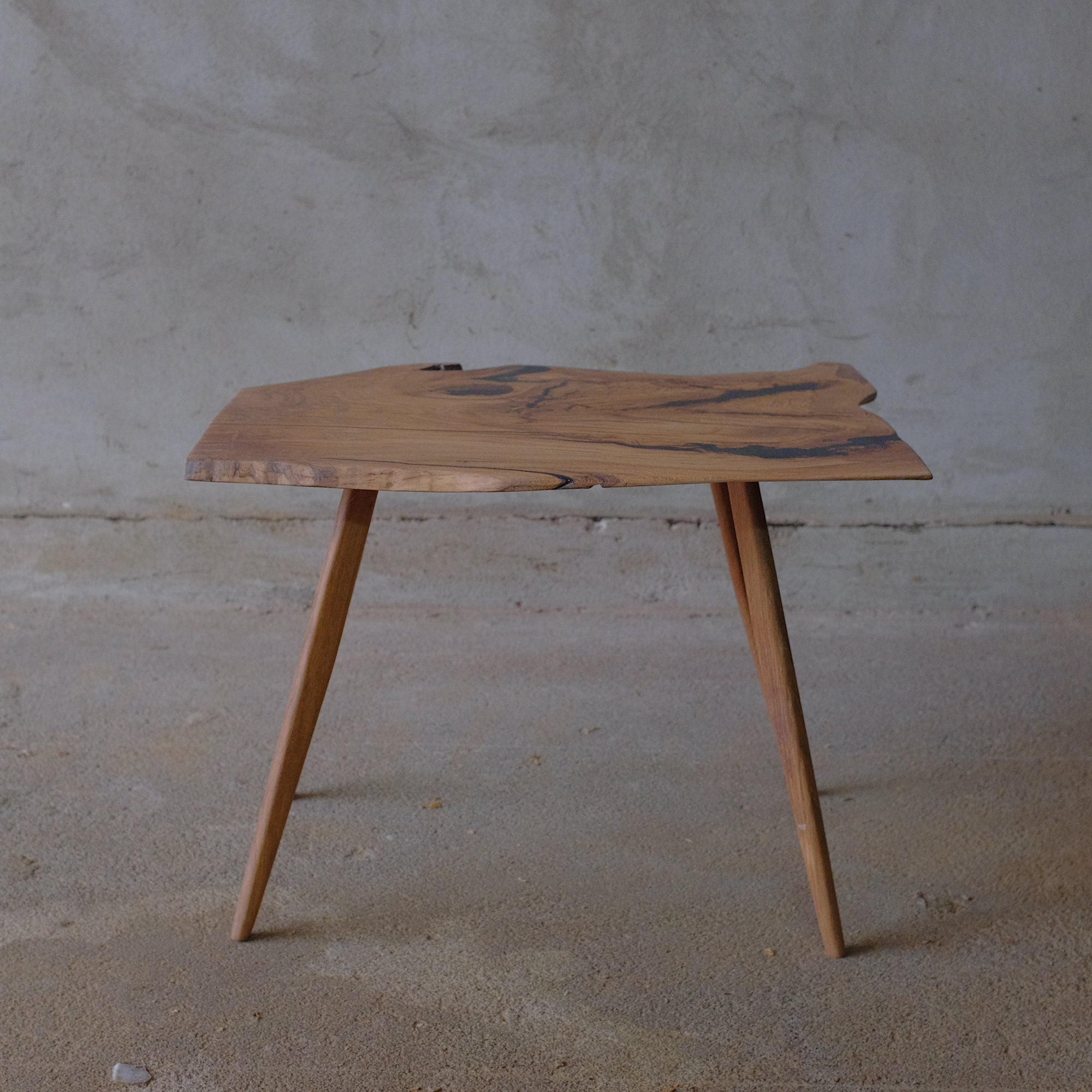 UNIQUE Side Table Made From Oak BURL. Lava Rock Inspiration. Organic ...