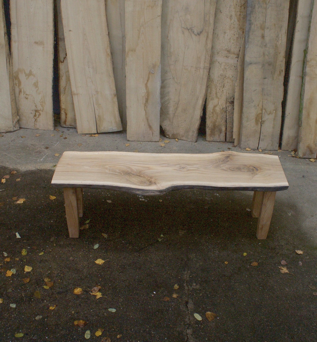 Natural Edge Bench – Handcrafted From Solid Wood With Organic Grain and ...