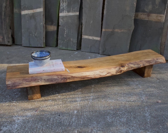 Low Console Table Made From Reclaimed Oak in Wabi Sabi, Rustic Style ...
