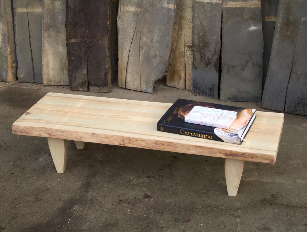 Wabi Sabi Bench. Solid Wood Entryway Bench. Industrial Style Console ...