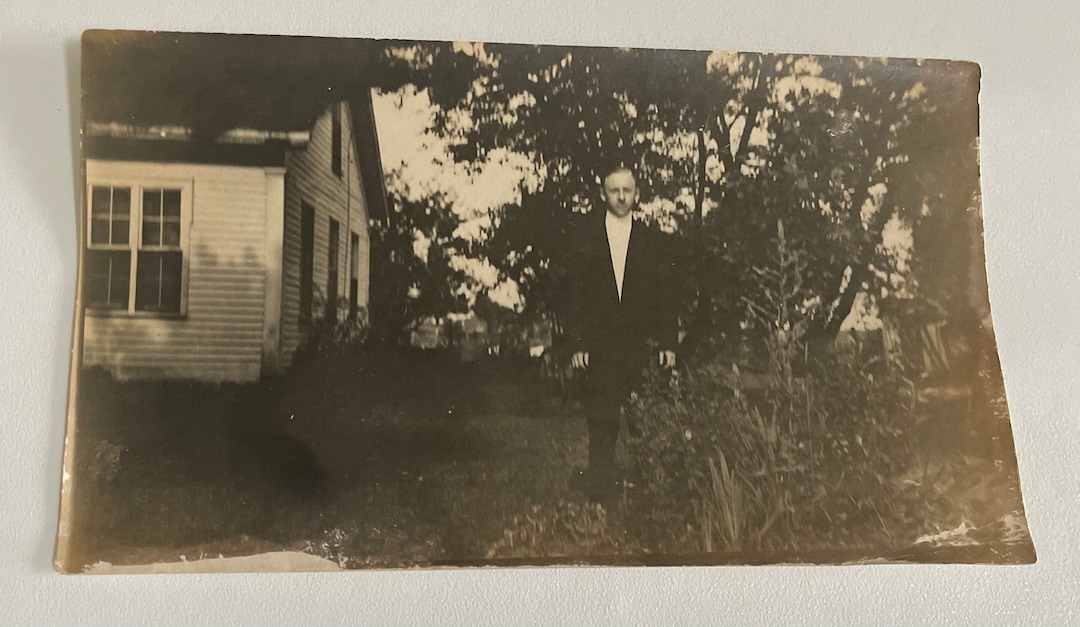 Early 1900's Photo of Man Standing in Front of House - Etsy