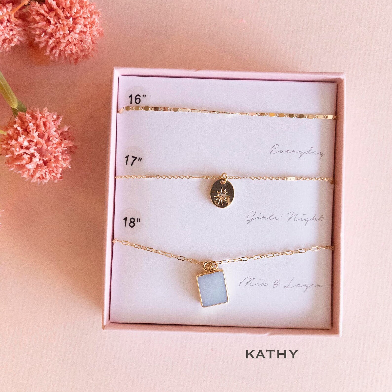 Boxed Necklace Sets Dainty Layered Necklaces Gemstone and - Etsy
