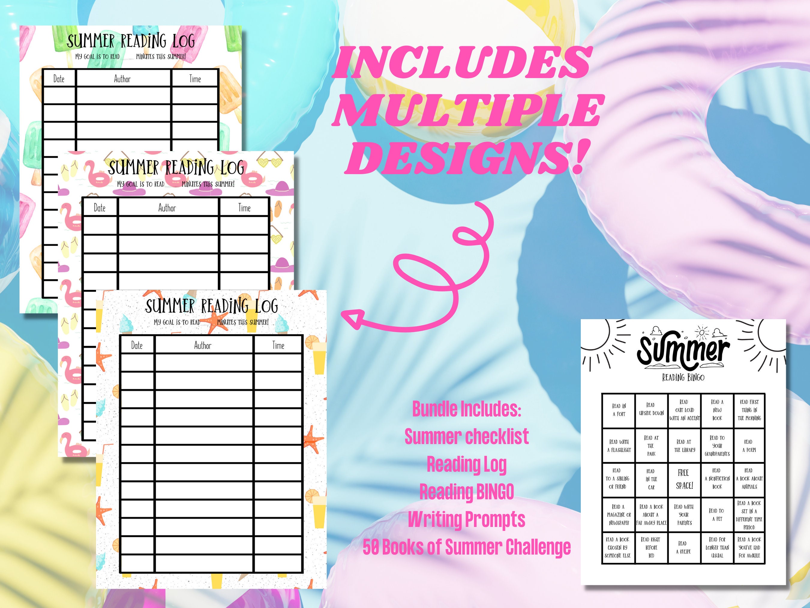 Kids Summer Printable Bundle - Etsy