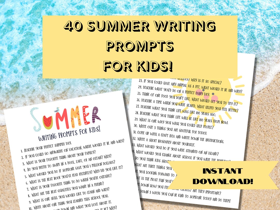 Summer Writing Prompts for Kids - Etsy