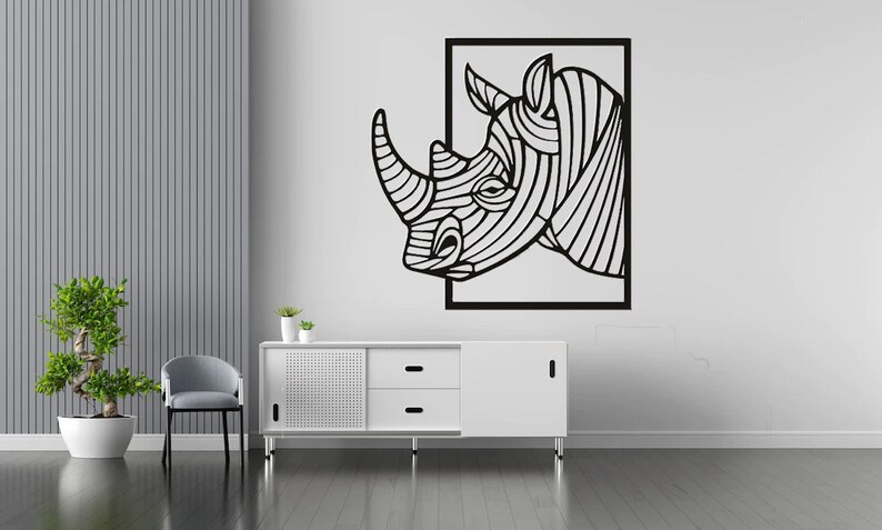 Laser Cut Rhino Head Wall Decor DXF SVG PDF File - Etsy