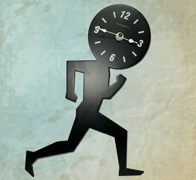 Laser Cut Running Man Wall Clock Vector Coreldraw Vector Cnc - Etsy