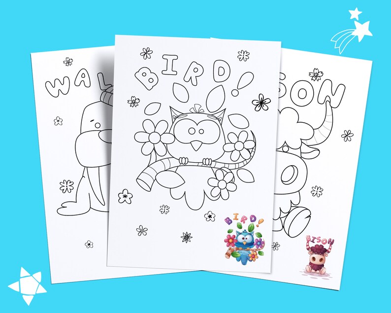 16 Coloring Book Pages With Words Study and Color - Etsy