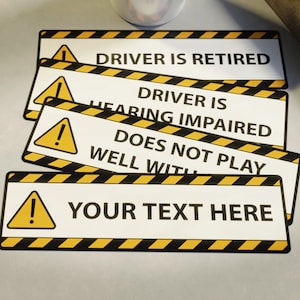 Warning Custom Decal or Magnet / Customizable Vinyl Bumper Sticker ...