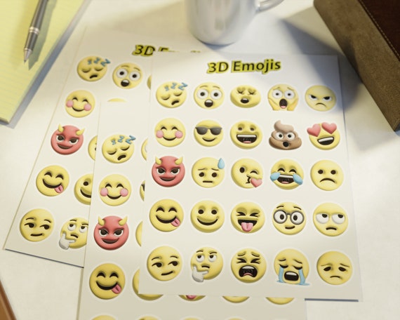 3D Emoji Sticker Sheets / Funny Emoji Decals / Smiley Labels - Etsy