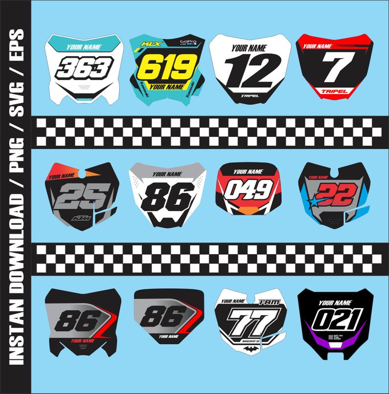 Motocross Racing Number Plate Svg/motocross Svg/eps,png - Etsy