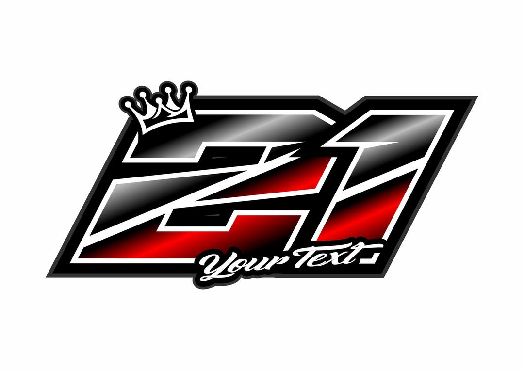 01-99 Racing Number PNG Sporty Font Decals for Helmet, Carapparel ...