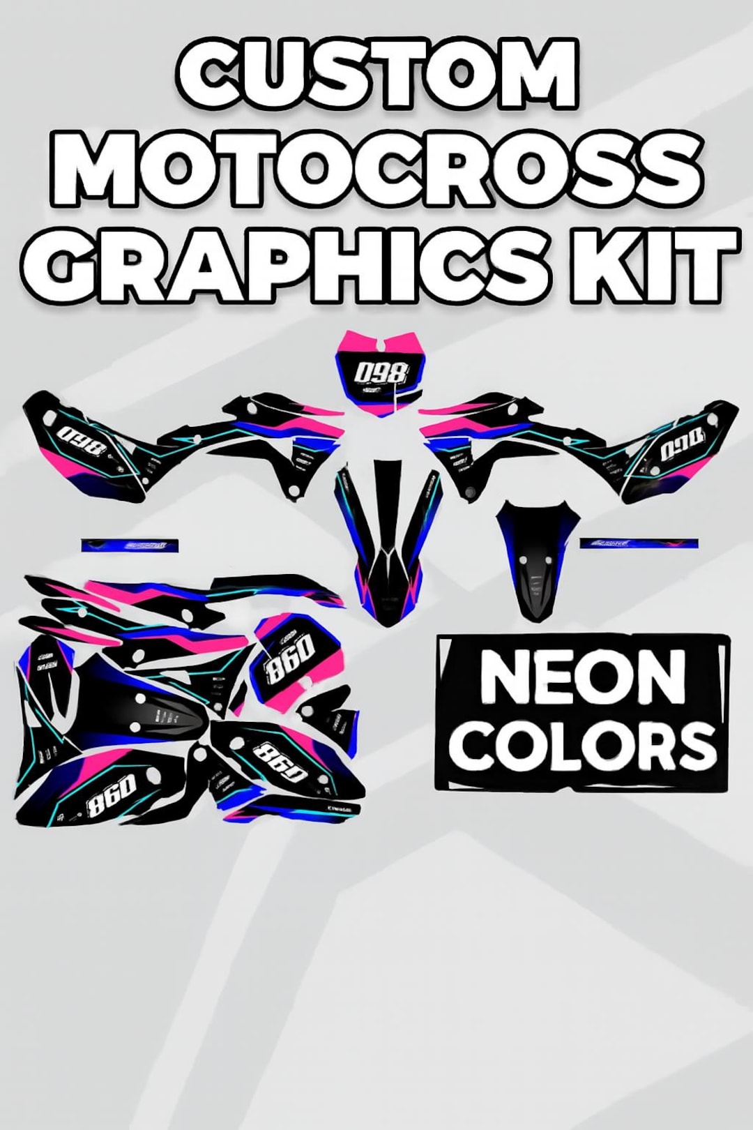 Print-ready Sticker Files Motocross Graphic Kits, Custom KLX Stickers ...