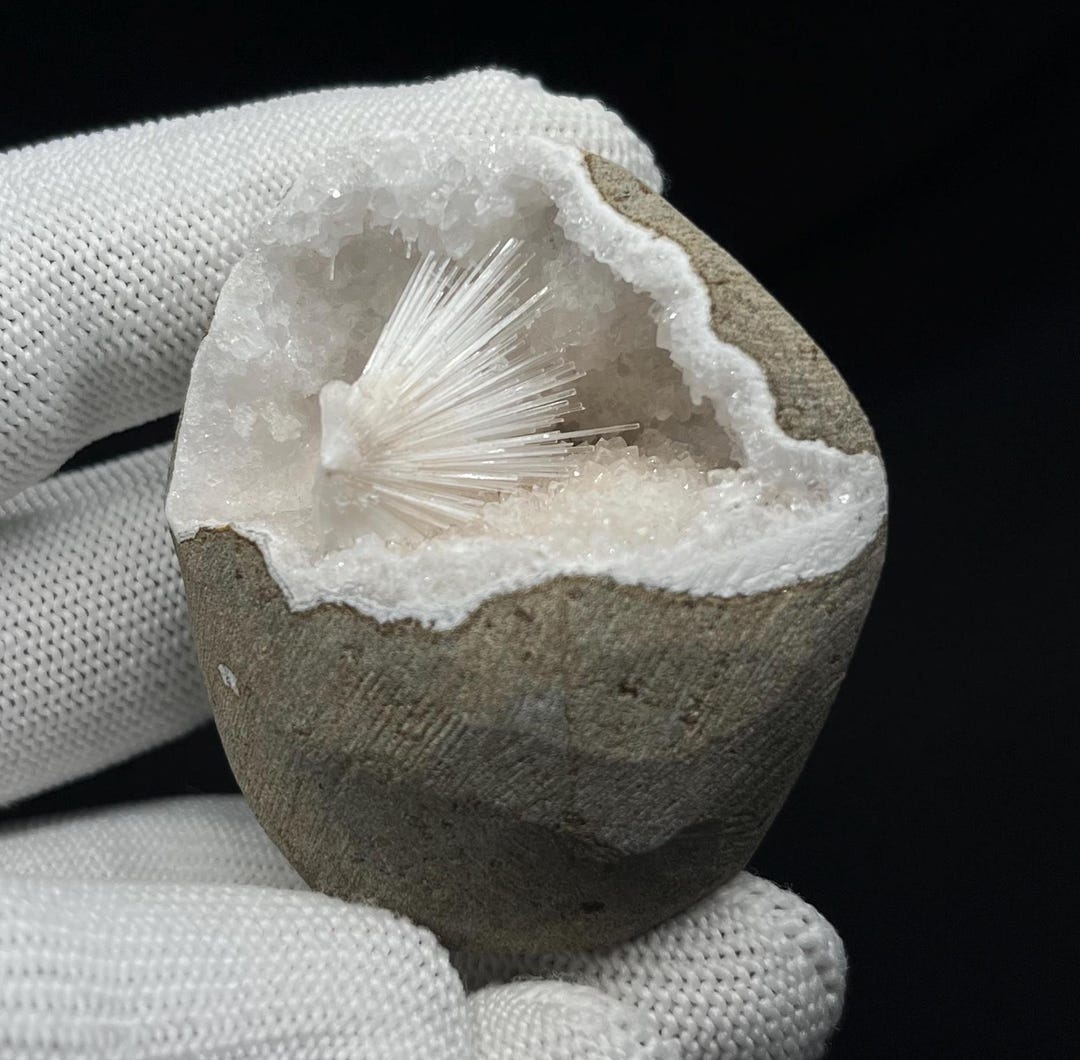 Self Standing Scolecite Spray Geode With MM Quartz Natural Mineral ...