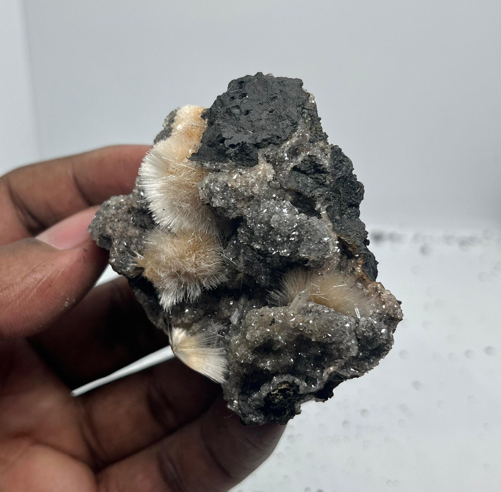 Thomsonite With Mesolite From Khandwa, India, Orange Thomsonite Mineral ...