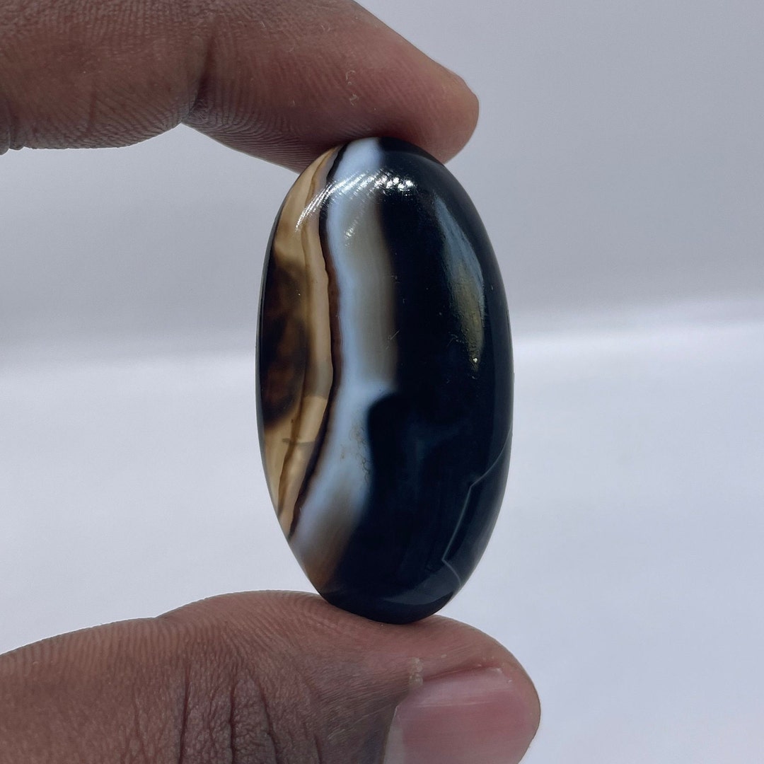 Natural Black Banded Agate Stone - Banded Agate Cabochon - Wholesale ...