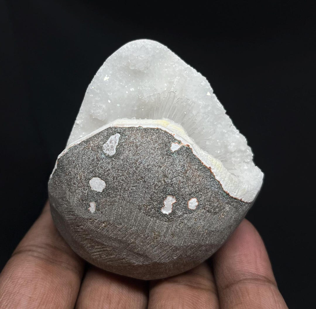 Self Standing Scolecite Spray Geode With MM Quartz Natural Mineral ...