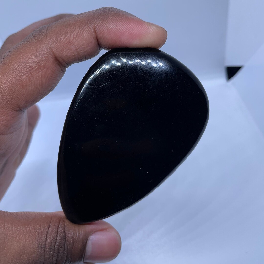 Black Obsidian Polished Palm Stone, the Shielding Crystal Natural Black ...
