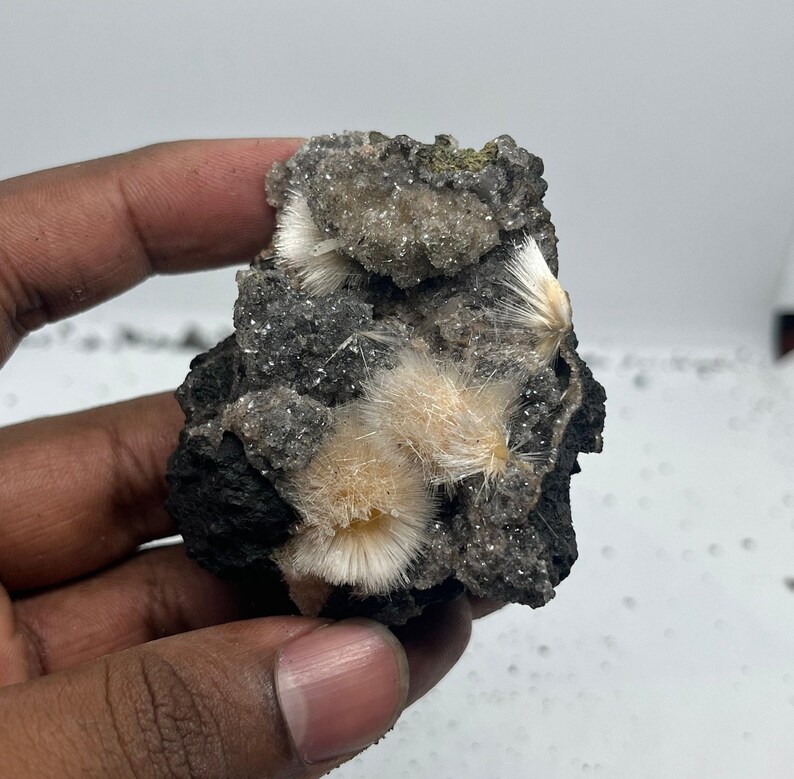 Thomsonite With Mesolite From Khandwa, India, Orange Thomsonite Mineral ...