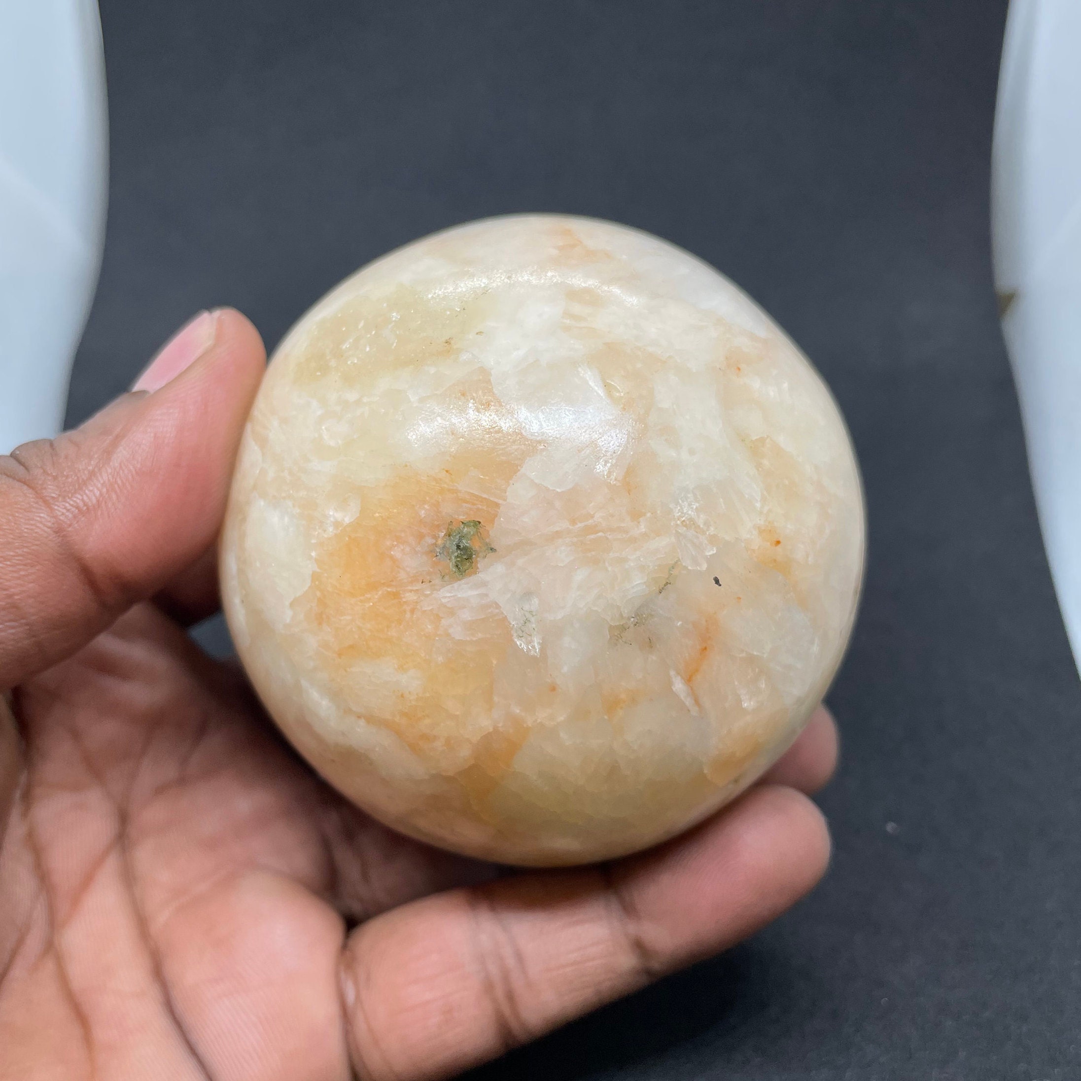 Red Stilbite Sphere Stilbite Sphere Gemstone Spherepeach - Etsy