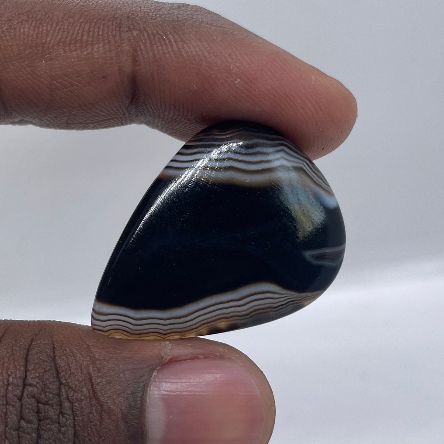 Natural Black Banded Agate Stone Banded Agate Cabochon Wholesale Banded ...