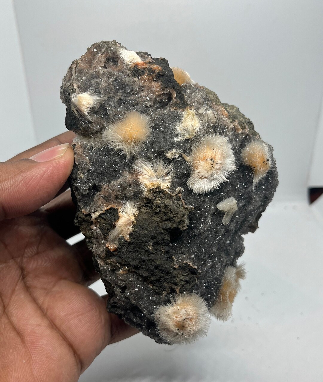 Thomsonite With Mesolite From Khandwa, India, Orange Thomsonite Mineral ...