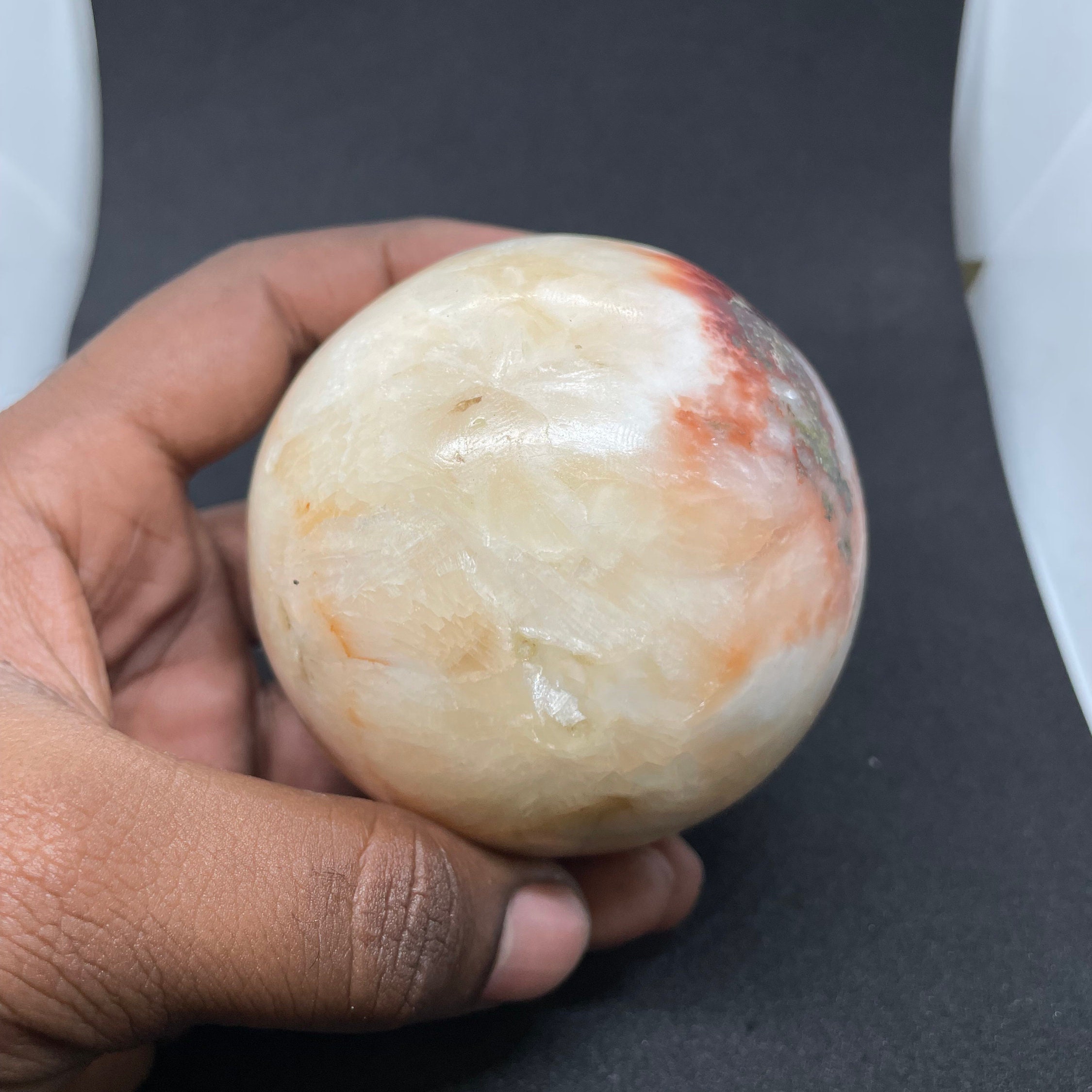 Red Stilbite Sphere Stilbite Sphere Gemstone Spherepeach - Etsy