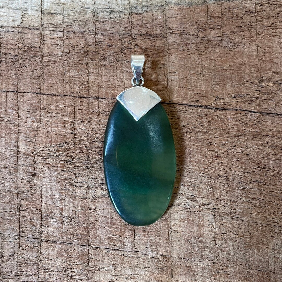 Aventurin Jade Anhänger, grüner Aventurin 925 Sterling Silber Oval ...