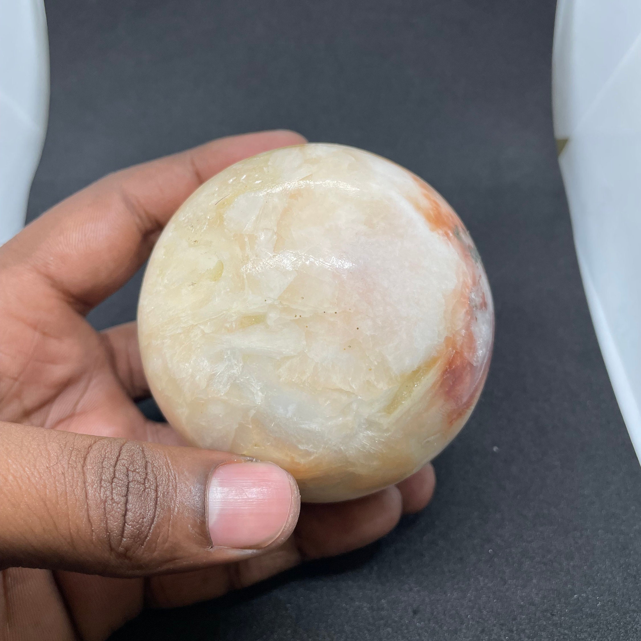 Red Stilbite Sphere Stilbite Sphere Gemstone Spherepeach - Etsy