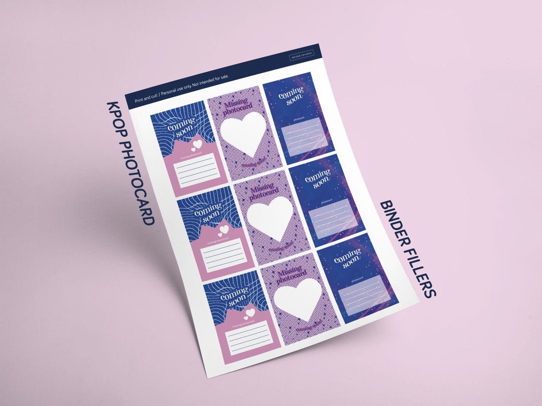 Kpop Photocard Binder Filler, Placeholder, Insert for Album Collection ...