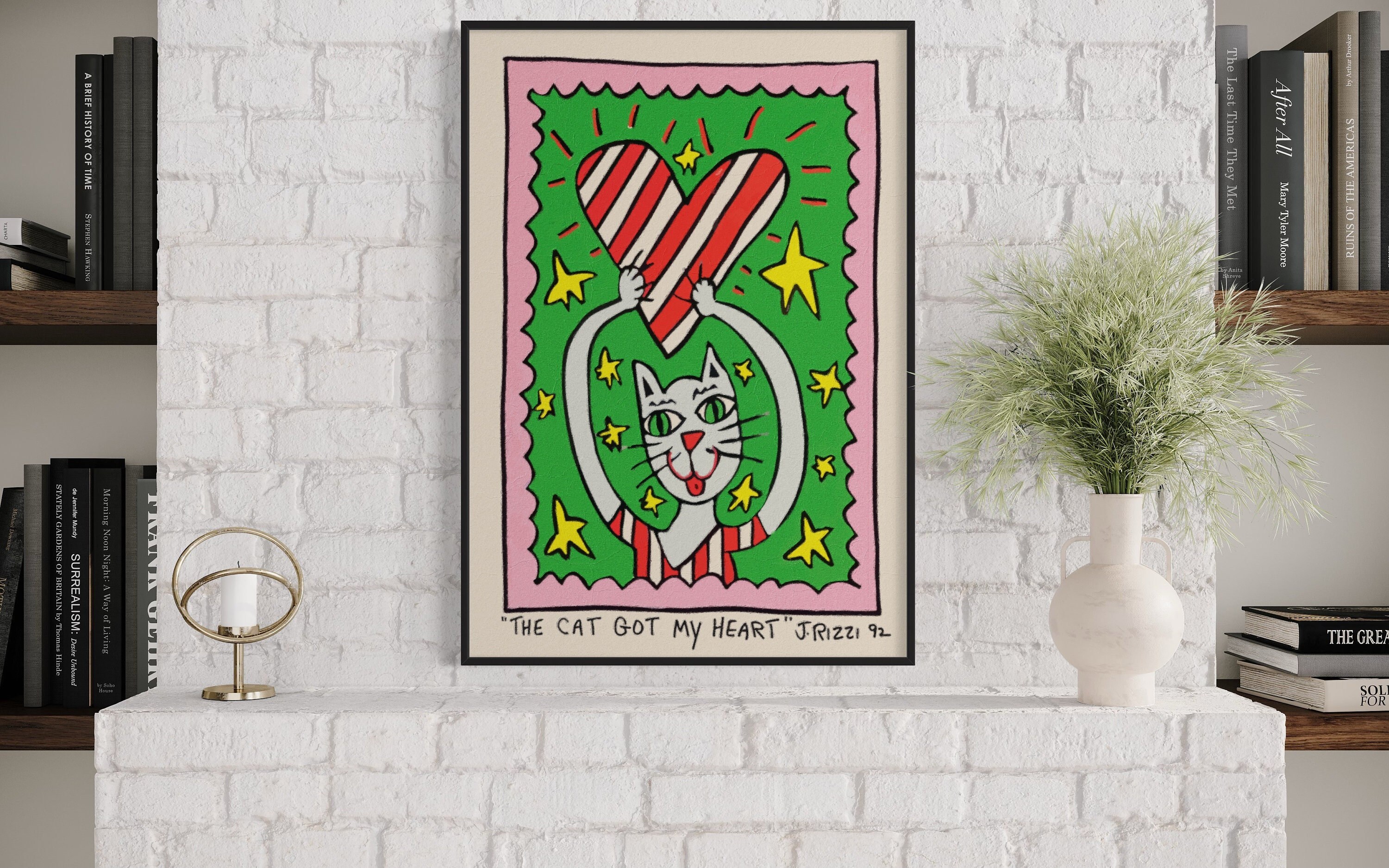 James Rizzi Cat Poster Pop Art Abstract Hippie Print - Etsy
