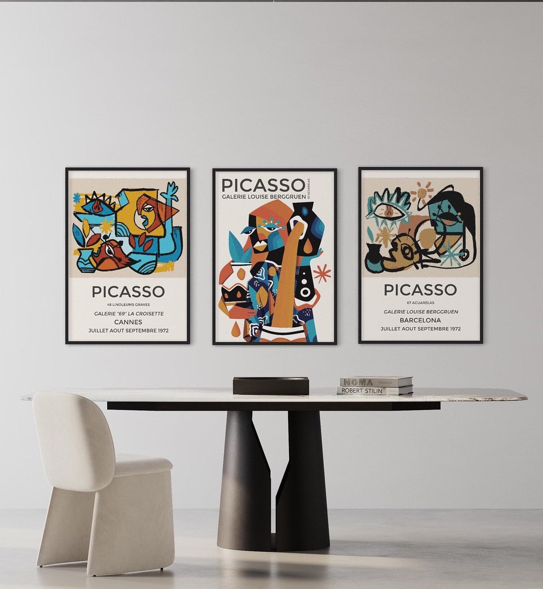 Set of 3 Beige Posters Pablo Picasso Gallery Wall Art - Etsy