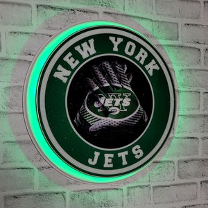 NY JETS LED Lighted Wall Art With Remote - Etsy
