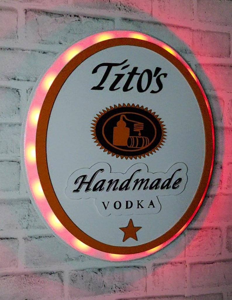 TITOS Vodka 3D LED Lighted Wall Art With Remote - Etsy