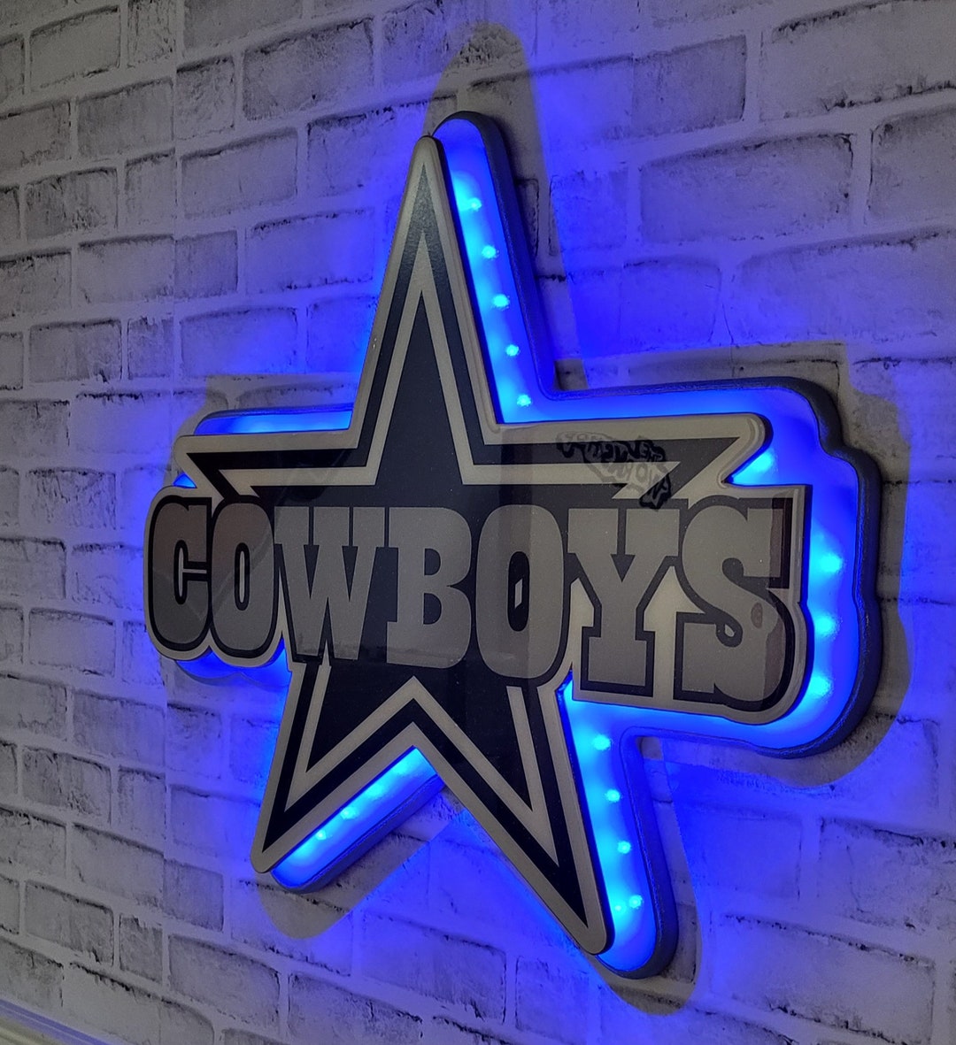 Cowboys Lighted Wall Art With Remote - Etsy
