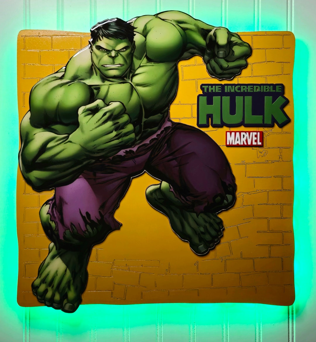 HULK 3D LED Lighted Wall Art With Remote - Etsy