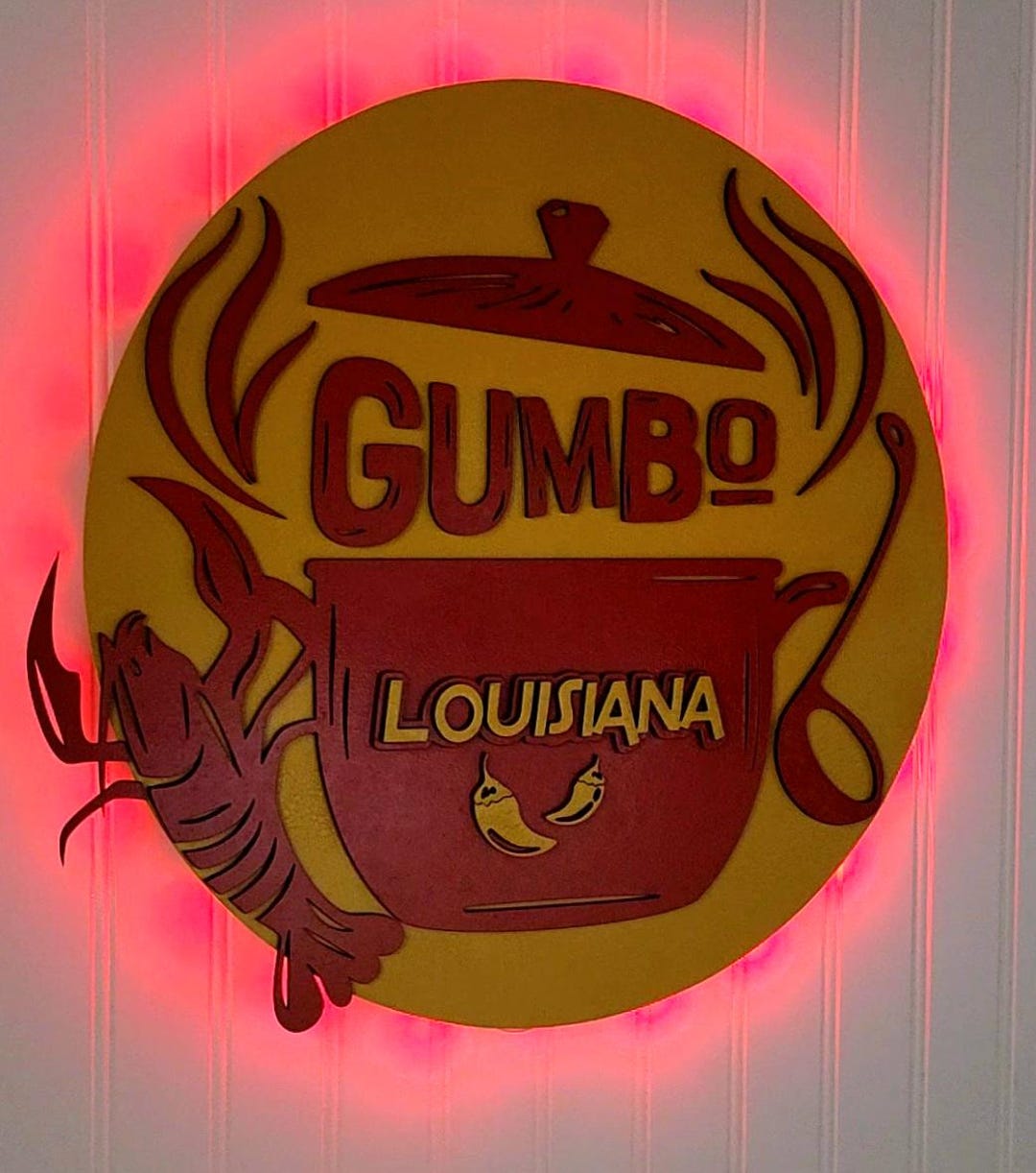 GUMBO Kitchen 3D LED Lighted Sign With Remote - Etsy