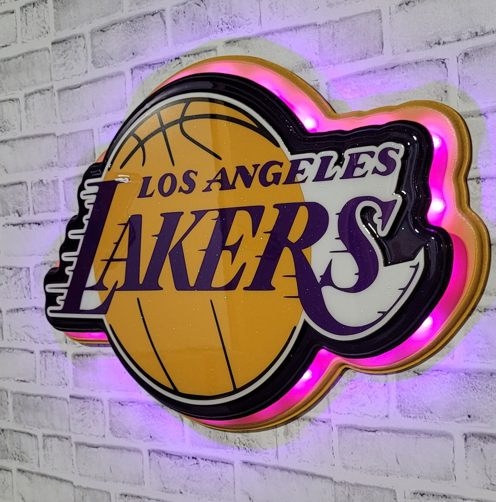 Lakers LED Lighted Wall Art With Remote - Etsy