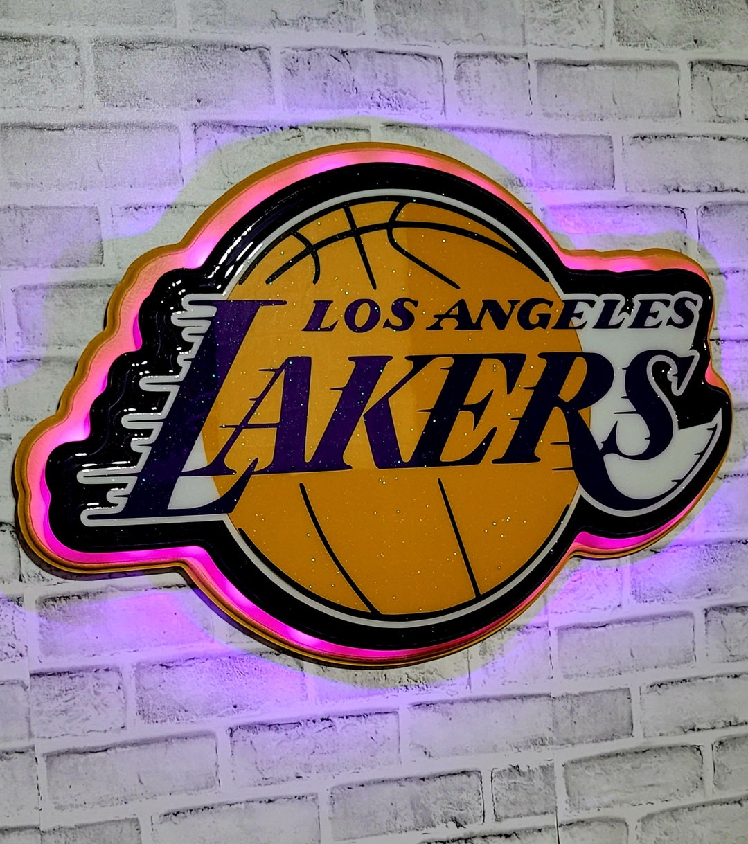 Lakers LED Lighted Wall Art With Remote - Etsy