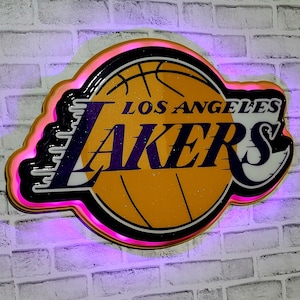 Lakers LED Lighted Wall Art With Remote - Etsy