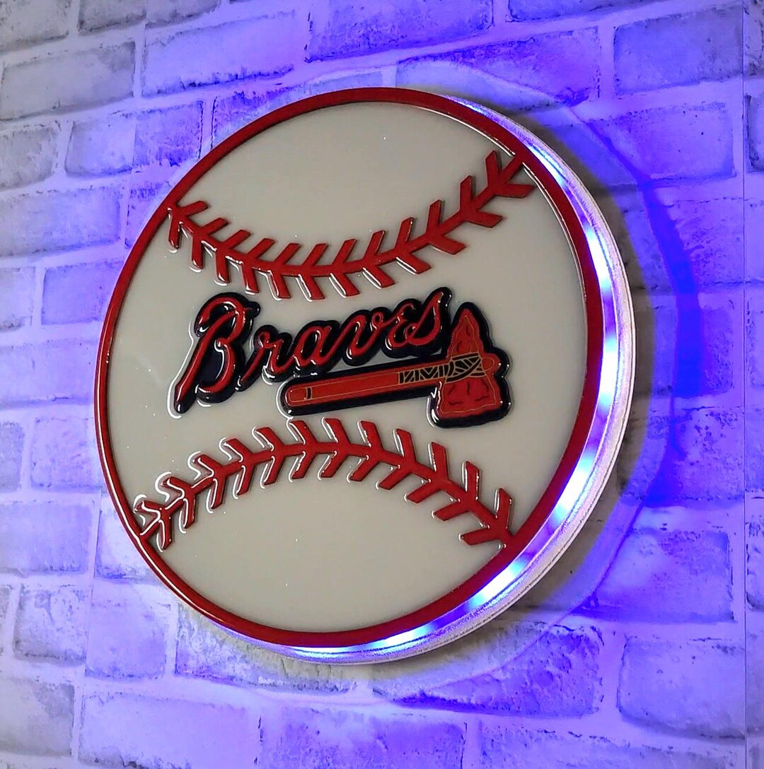 BRAVES 3D LED Lighted Wall Art With Remote - Etsy