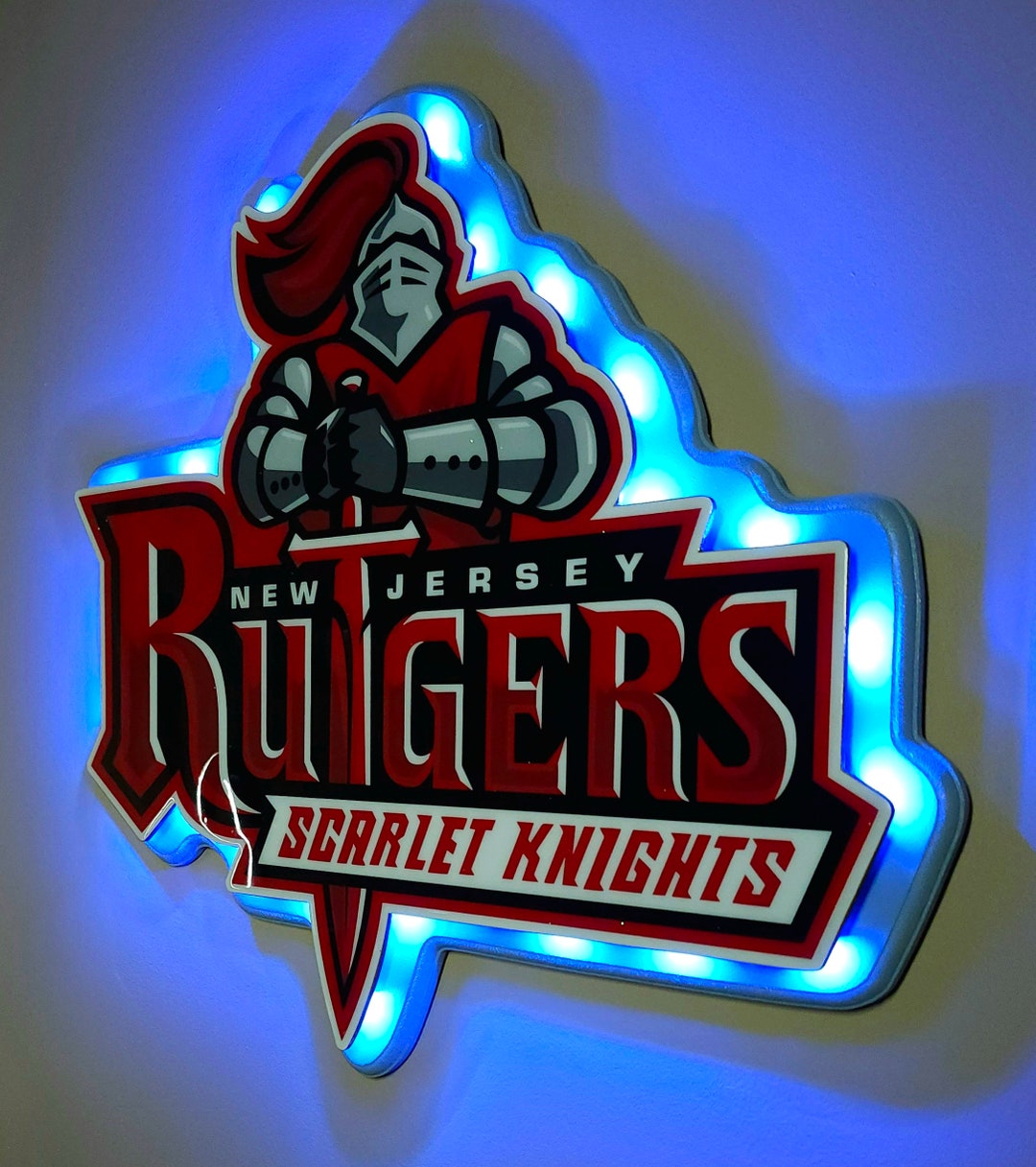 RUTGERS Large LED Lighted Wall Art With Remote - Etsy