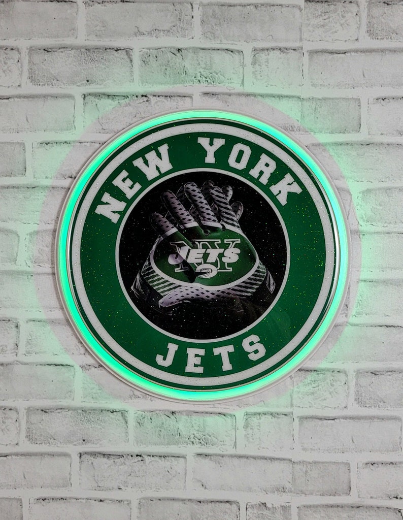 NY JETS LED Lighted Wall Art With Remote - Etsy