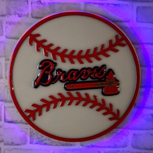BRAVES LED Lighted Wall Art With Remote - Etsy