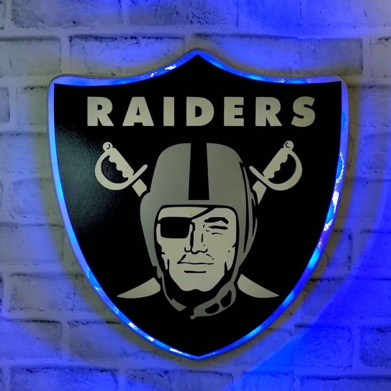 Raiders 3D LED Lighted Wall Art With Remote - Etsy