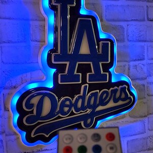 LA Dodgers 3D Lighted Wall Art With Remote - Etsy