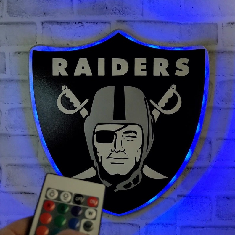Raiders 3D LED Lighted Wall Art With Remote - Etsy