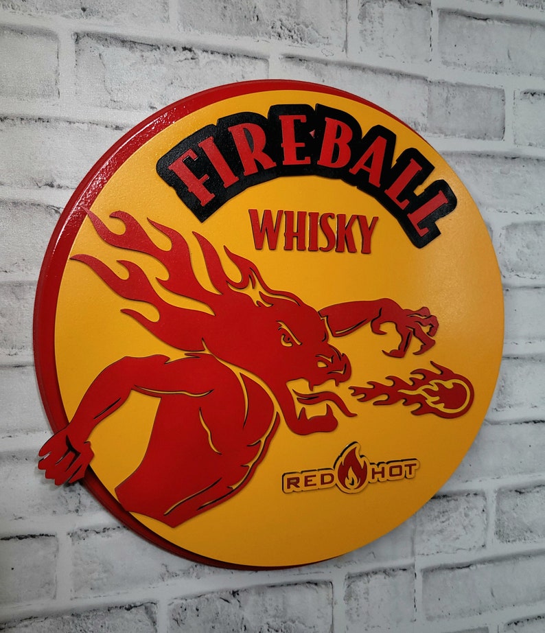 Fireball Whiskey 3D LED Lighted Sign With Remote - Etsy