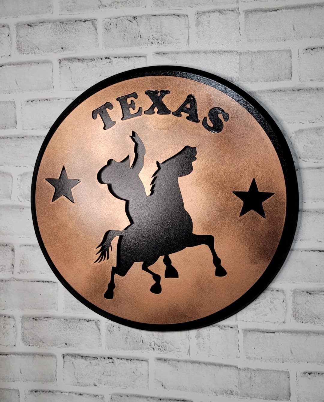 TEXAS Cowboys Copper Finish Sign - Etsy